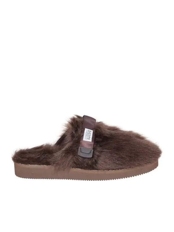 Suicoke Faux Fur Mules - Brown