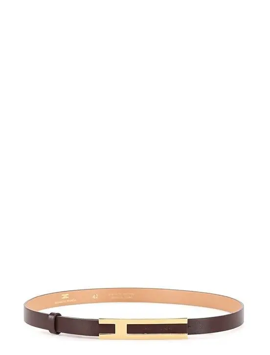 Elisabetta Franchi Faux Leather Belt - Caffe