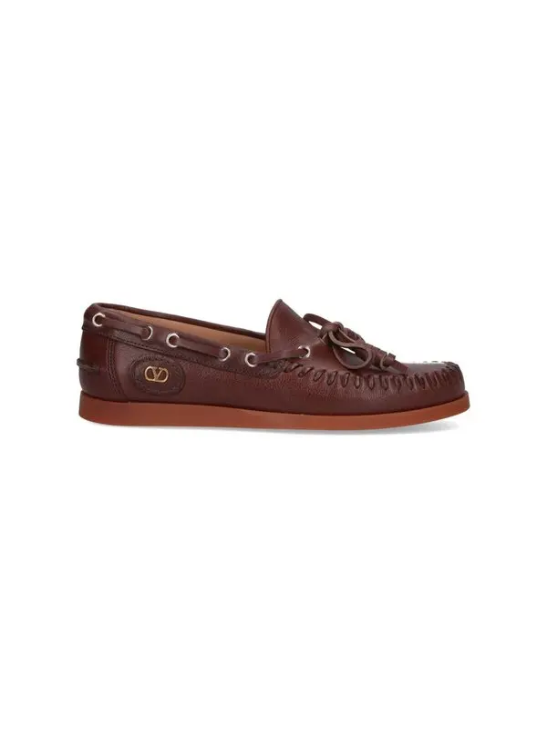 Valentino Garavani Leather Loafers - Brown