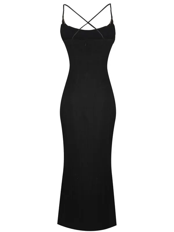 Mugler Midi Dress In Black - 39% Off | Editorialist