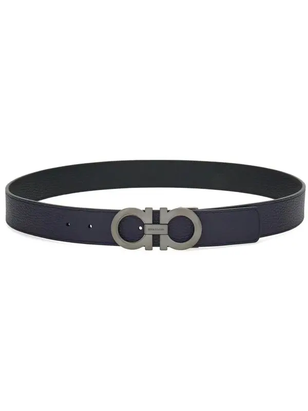 FERRAGAMO Gancini Reversible Belt - Nero Midnight