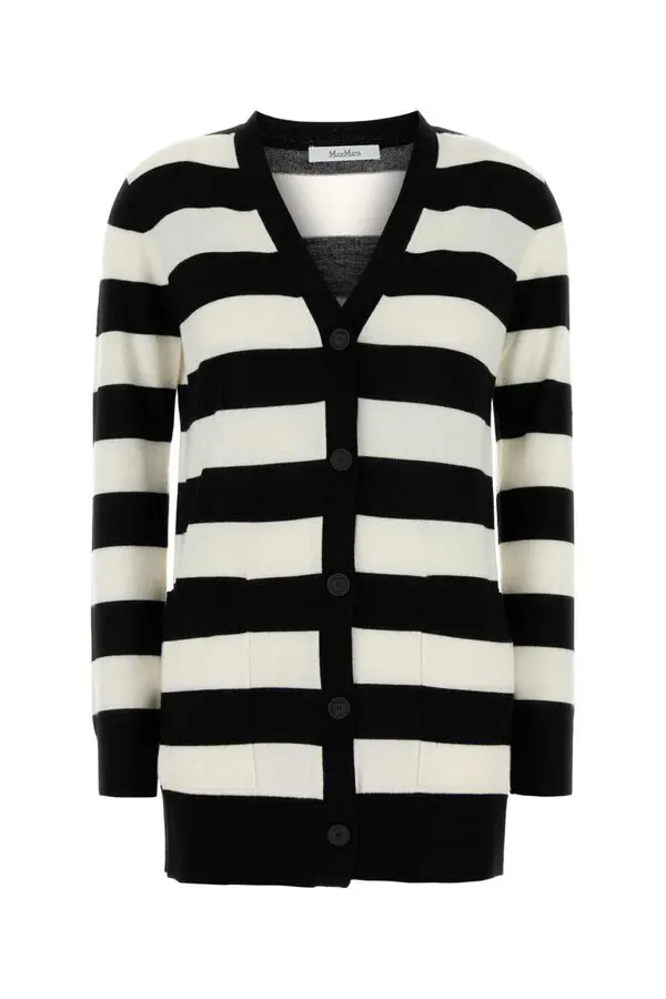 Max Mara Fiemme Striped Wool Cardigan - Stripped