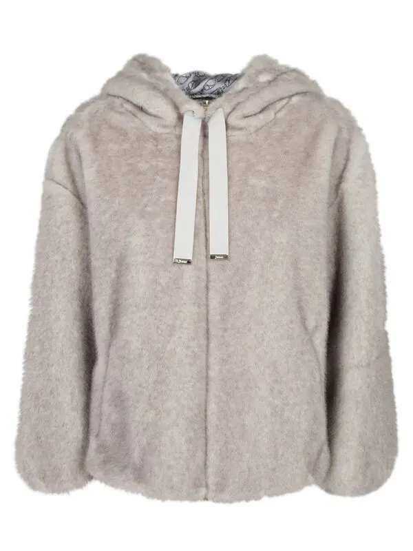 Herno Bomber Jacket With Hood - Grey