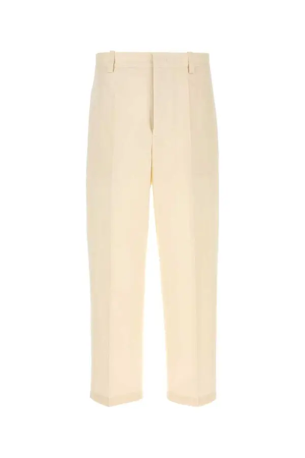 JIL SANDER Straight Leg Cotton Pants - White