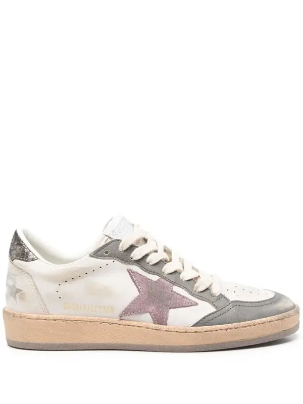 GOLDEN GOOSE Panelled Suede Sneakers - Beige