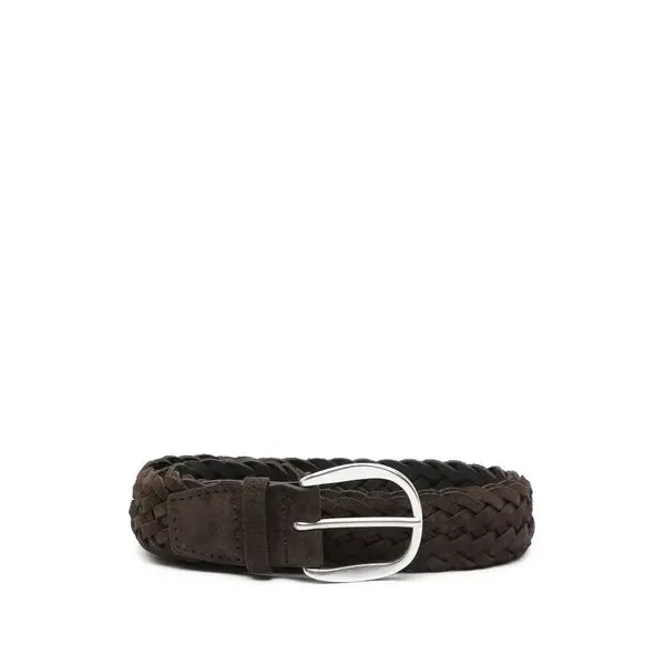 ORTIGNI Braided Suede Belt - Brown