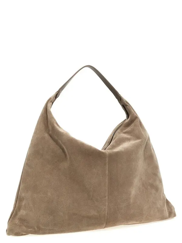 ショルダーバッグ・ポシェット BRUNELLO CUCINELLI SUEDE SWING HOBO BAG Brunello Cucinelli Hobo Swing Shoulder Bag - Gray - 38% Off