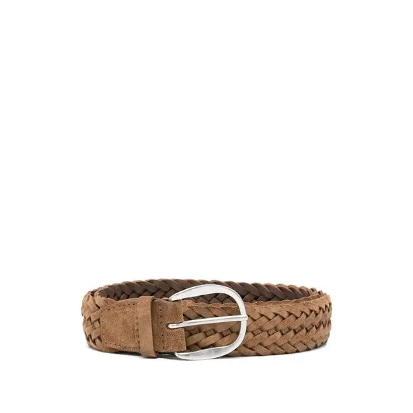 ORTIGNI Calf Suede Belt - Brown
