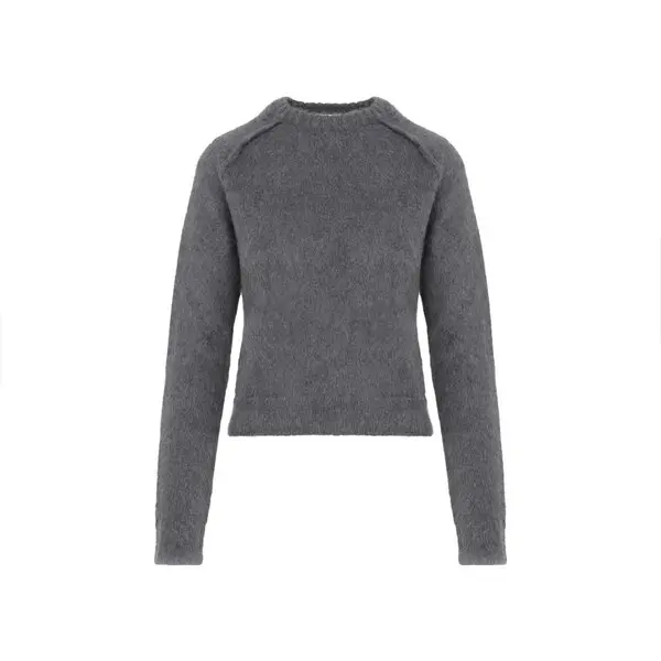 JIL SANDER Boiled Wool Long-sleeved Sweater - Grey