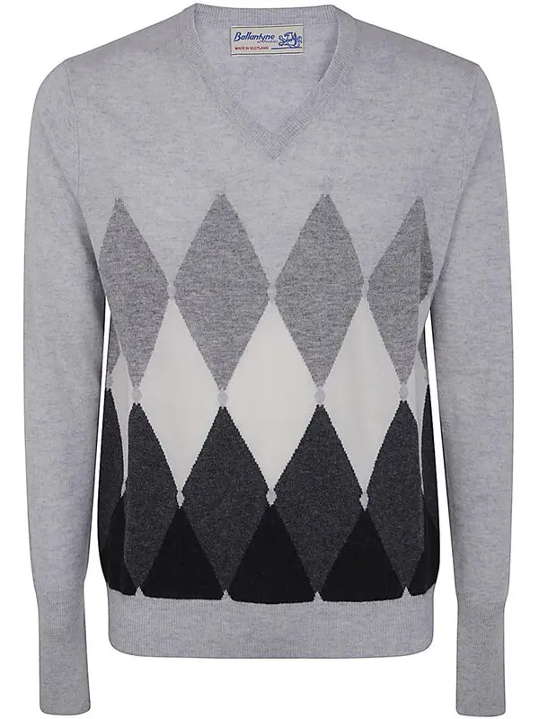 BALLANTYNE V-neck Cashmere Pullover - Grey