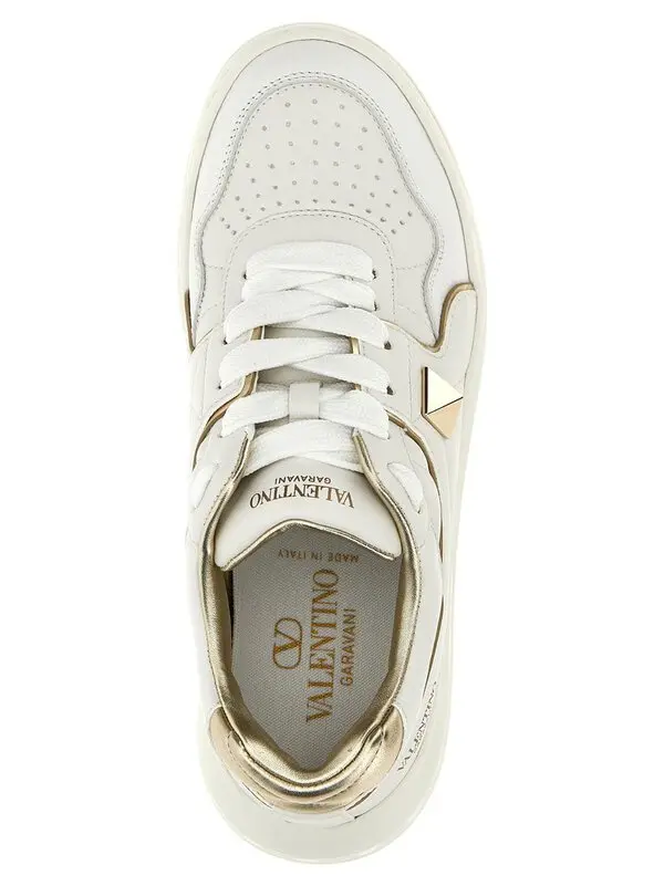 ゆゆ Valentino Rose Gold Metallic Valentino White And Gold Sneakers