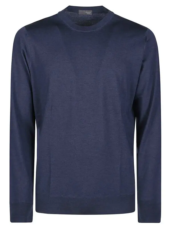 DRUMOHR High Neck Merino Wool Sweater - Blue