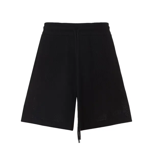Amiri Cotton Crochet Mesh Shorts - Black