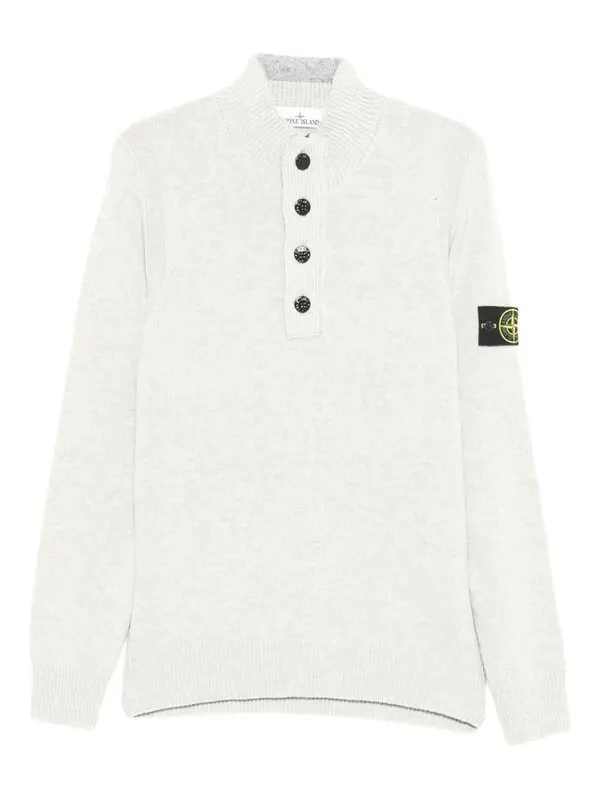 Stone Island Plain Knit Sweater - White