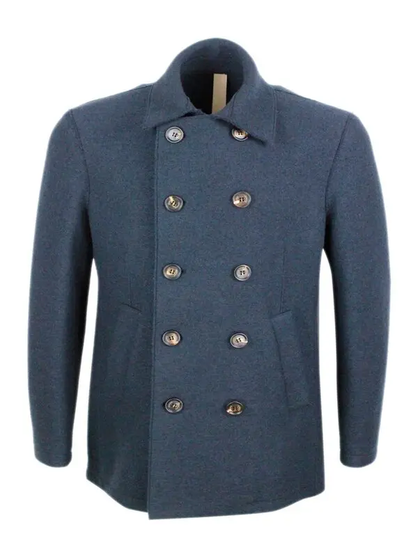 Eleventy Double-breasted Jacket - Blue