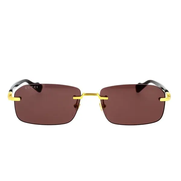 Gucci Sunglasses Rectangle Metal - Gold