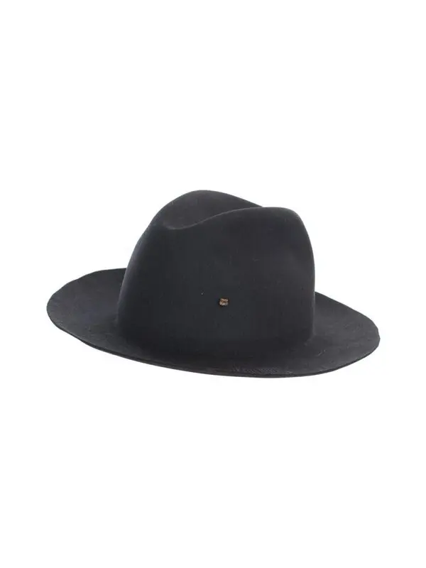 SUPERDUPER Drop Crown Raw Brim Fedora Hat - Black