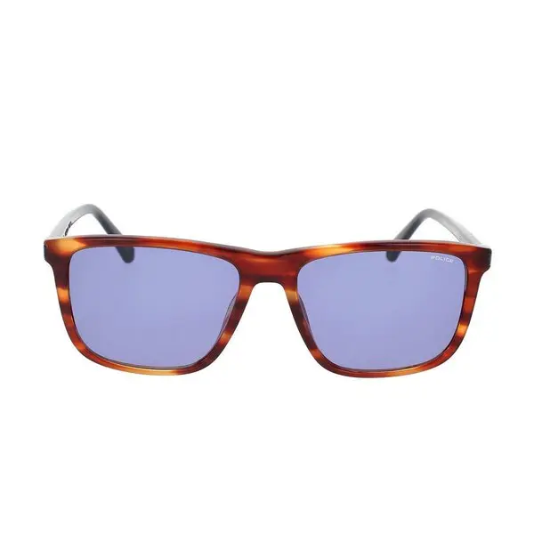 POLICE Acetate Square Frame Sunglasses - Brown