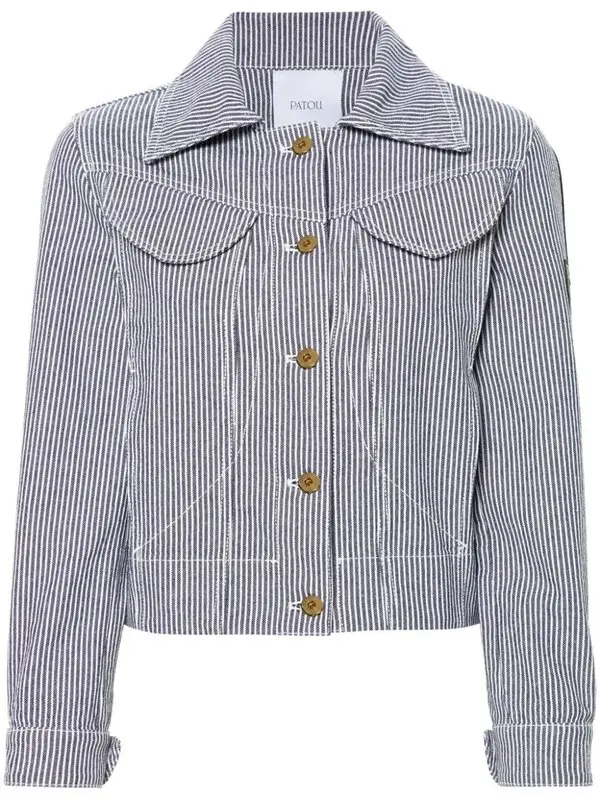 Patou Striped Denim Jacket - Navy Striped