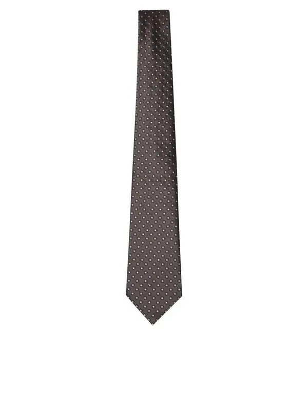Giorgio Armani Polka Dot Neck Tie - Brown