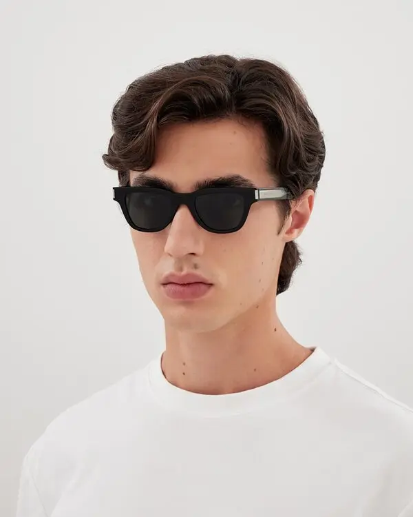 Saint Laurent Jacques Squared Sunglasses, 47mm - Black