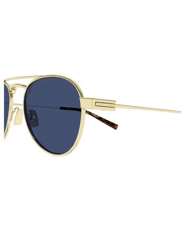 Saint Laurent Round Sunglasses, 54mm - Gold/blue
