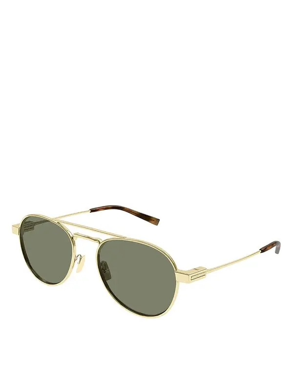 Saint Laurent Round Sunglasses, 54mm - Gold/green