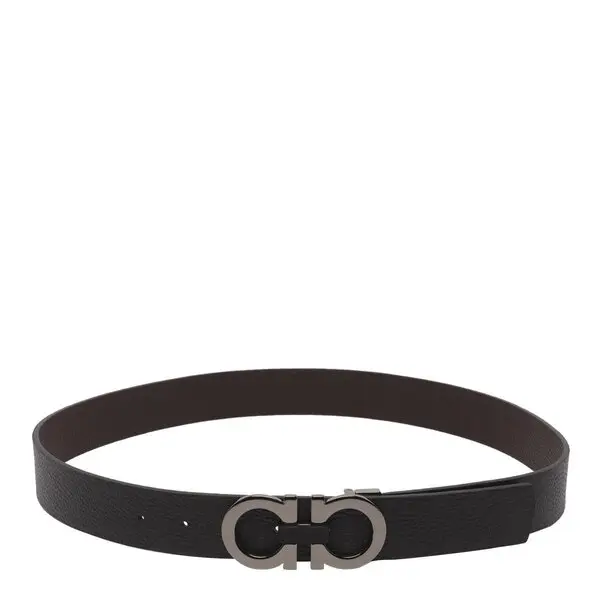 FERRAGAMO Gancini Reversible Belt - Black