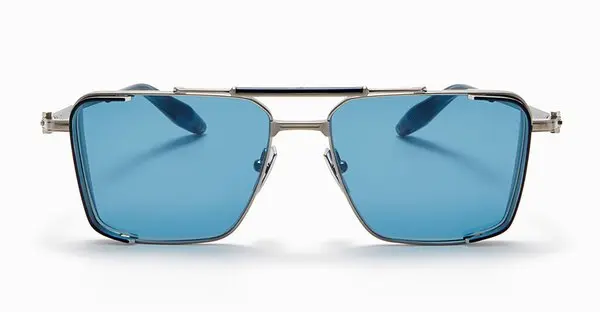 AKONI Titanium Sunglasses - Silver, Blue