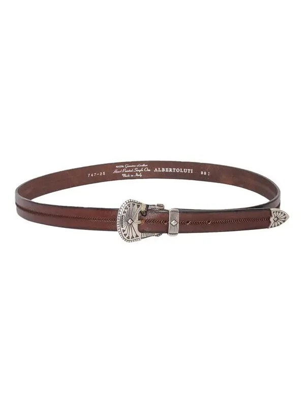 ALBERTO LUTI Leather Belt - Brown