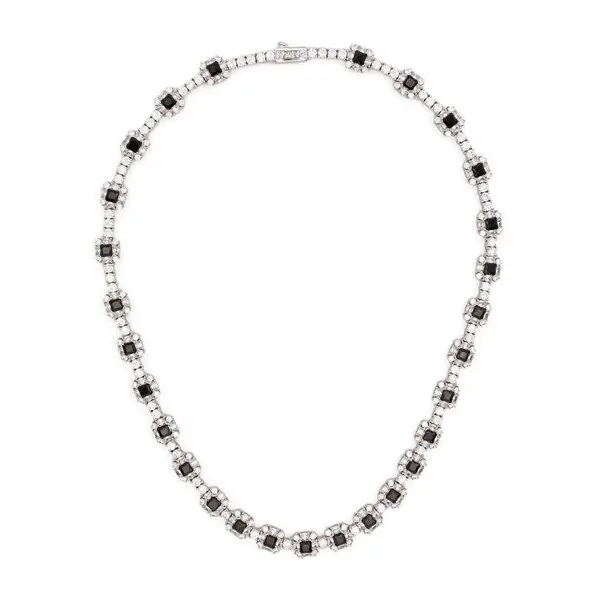 DARKAI Necklace With Crystal Embellishments - Silver/black