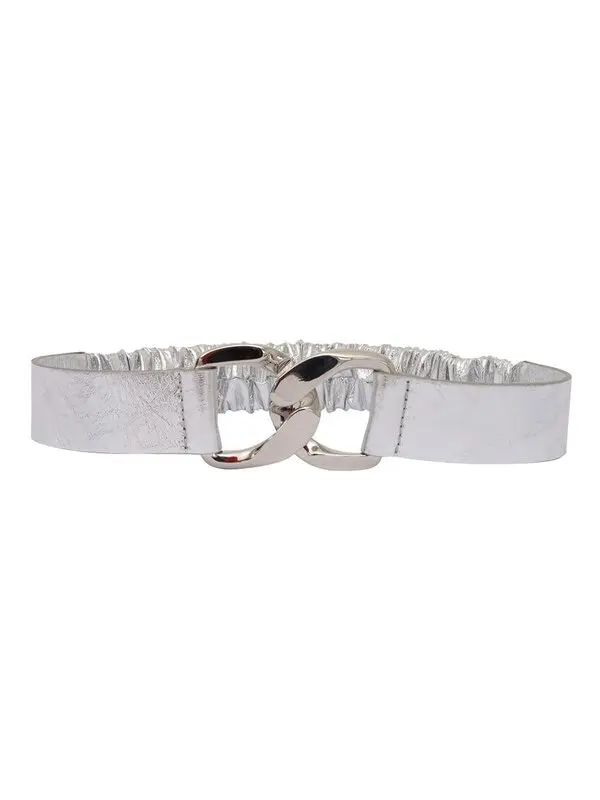 ORTIGNI Leather Belt - Silver