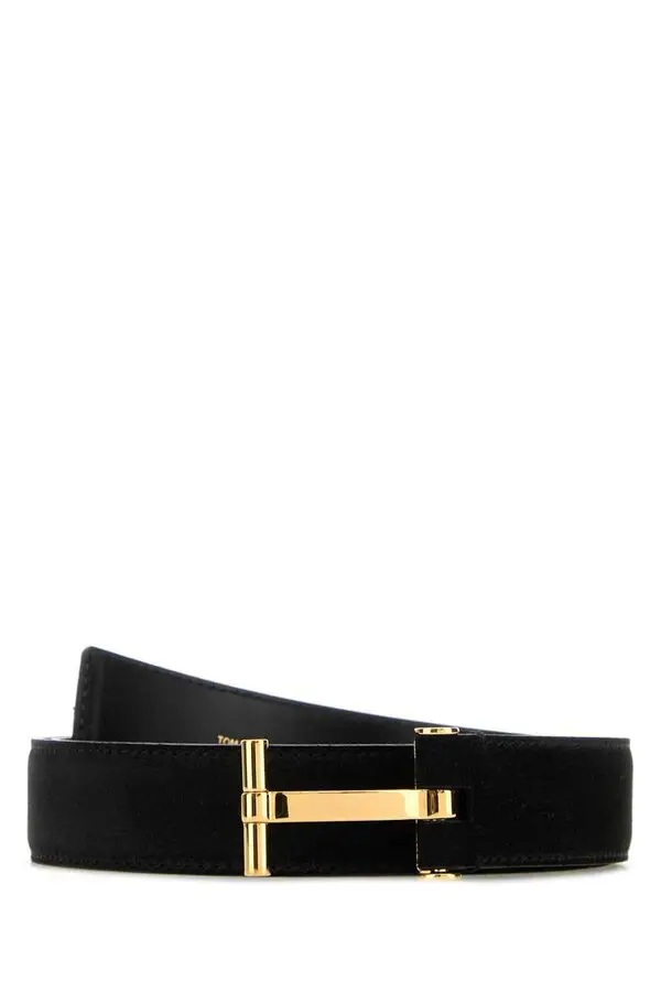 TOM FORD Suede Belt - Black