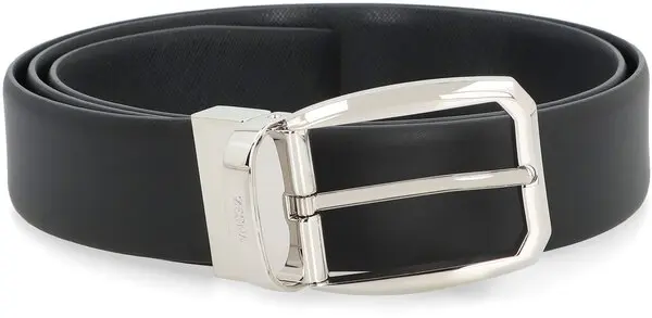 Zegna Reversible Leather Belt - Black