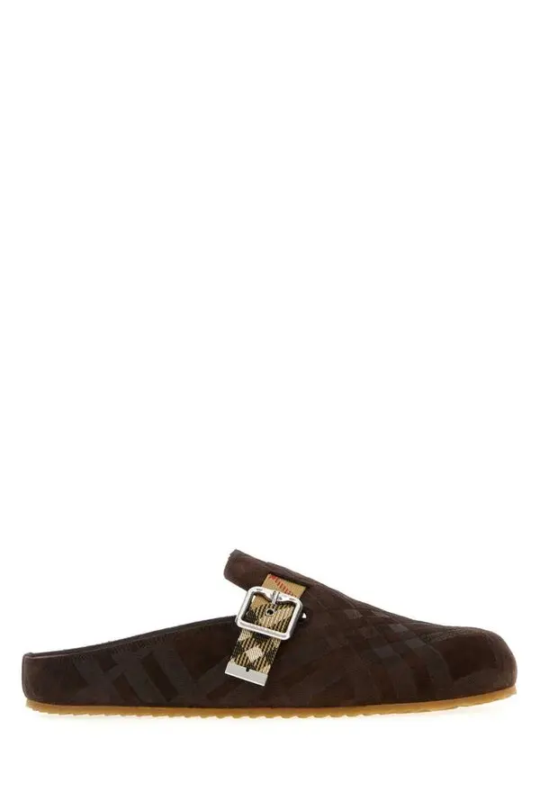 Burberry Suede Slippers - Brown