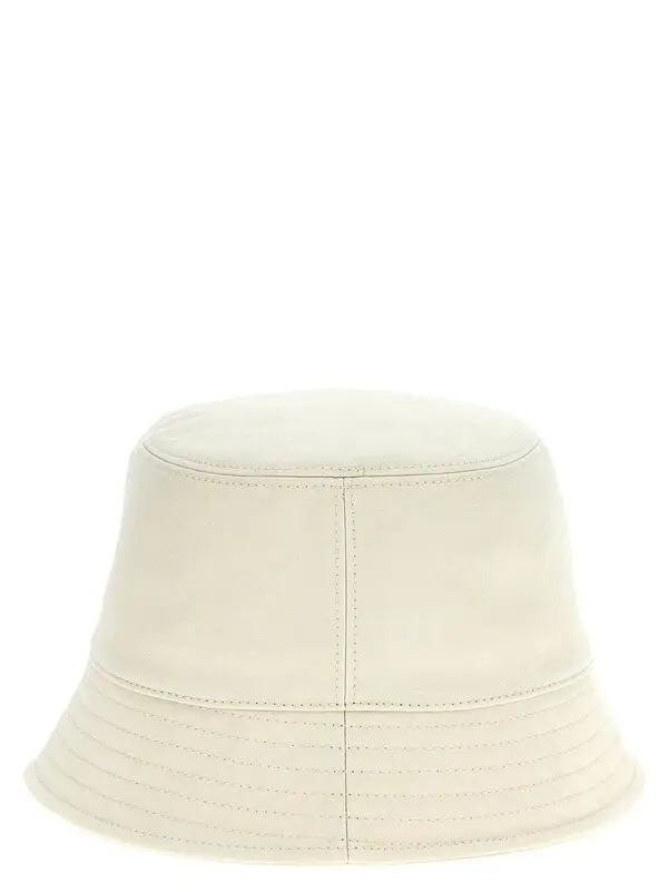 Moncler Logo Patch Bucket Hat - White - 33% Off | Editorialist
