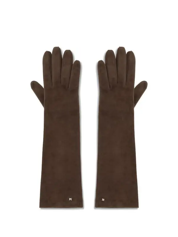 Max Mara Afidee Long Gloves - Brown