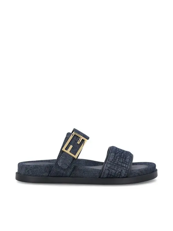 Fendi Feel Slide Sandals - Dark Blue+dark Blue