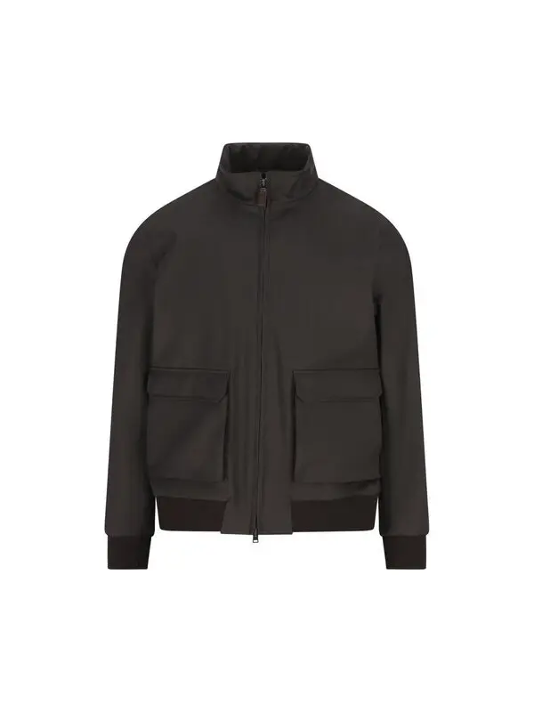 Herno Membraned Wool Bomber Jacket - Brown