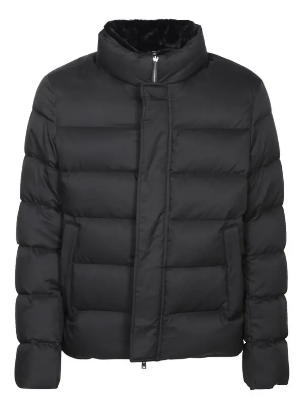 Herno Jacket With Fur Inserts - Black