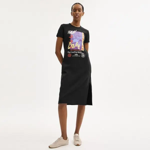 t shirt dress 90s Coach Fit T-Shirt - Black Sicily Slip Dress Hacks 200 comfortable stretch fabric Size:US 10