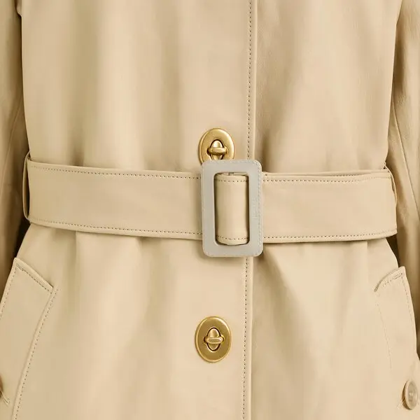 COACH Restored Lightweight Leather Trench Coat