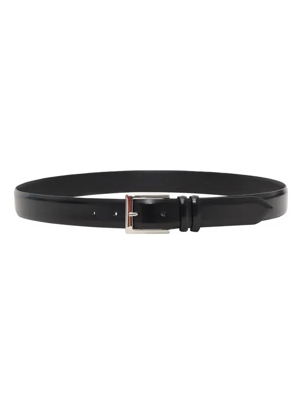 ORTIGNI Embroidered Leather Belt - Black