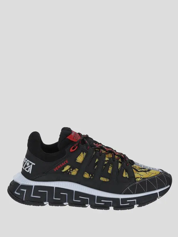Versace Barocco Print Sneakers In Black 33% Off Editorialist
