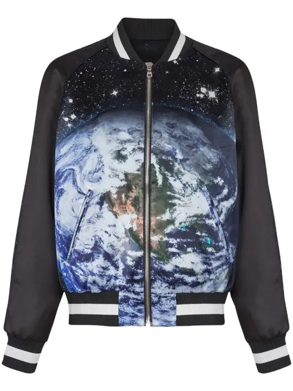 Balmain Graphic Print Jacket - Black