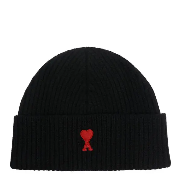 Ami Ribbed Knit Beanie - Black