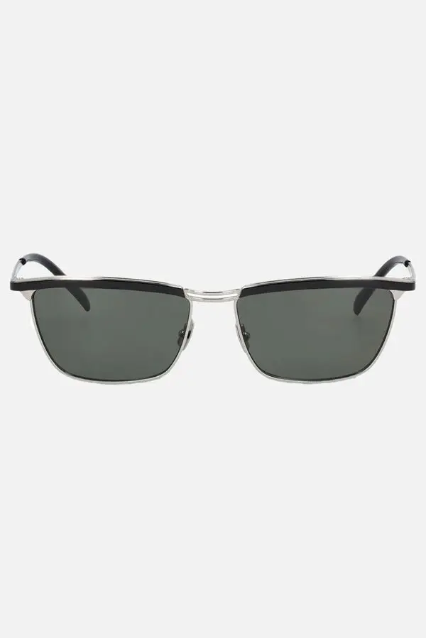 Saint Laurent Trapezoidal Sunglasses - Silv Silv Grey