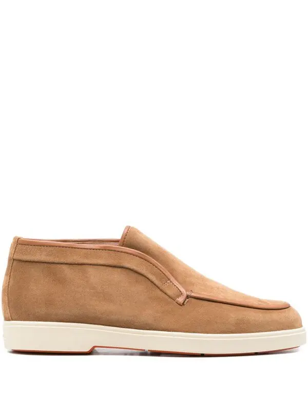 Santoni Leather Sneakers - Beige