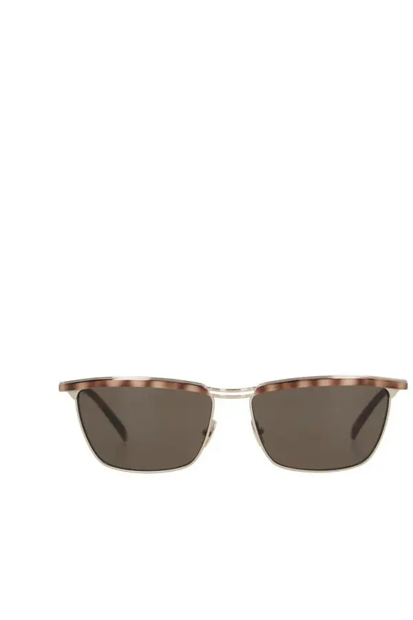 Saint Laurent Trapezoidal Sunglasses - Gold Gold Blue