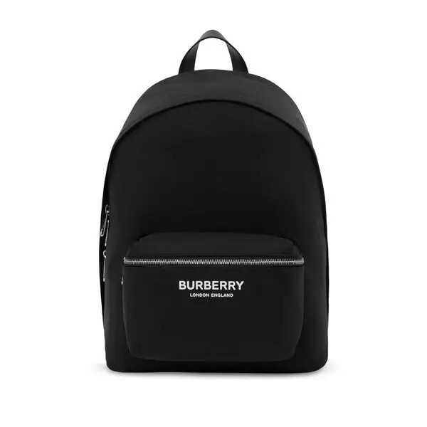 Burberry Logo Print Backpack - Black